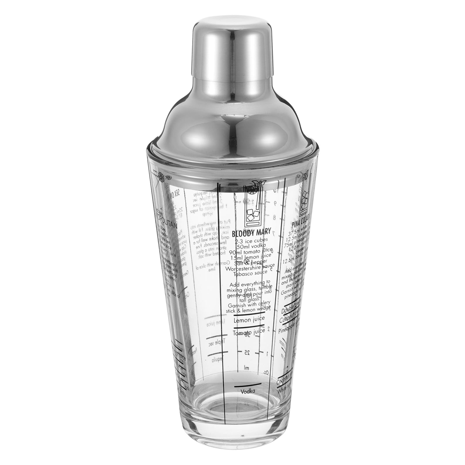 Cocktail Shaker with Measuring Scale Hand Mixer 400ml Tea Shaker Cup ...
