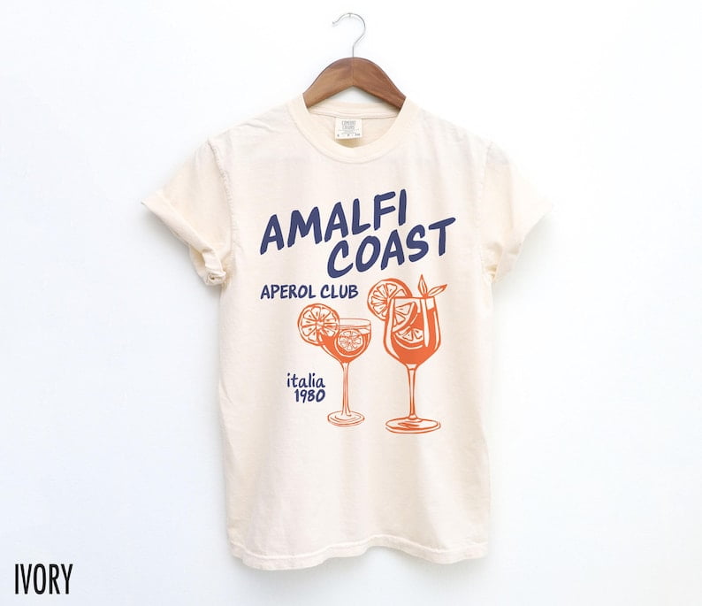 Cocktail Shirt, Aperol Spritz, Amalfi Coast, Italy Travel Shirt, Aperol ...