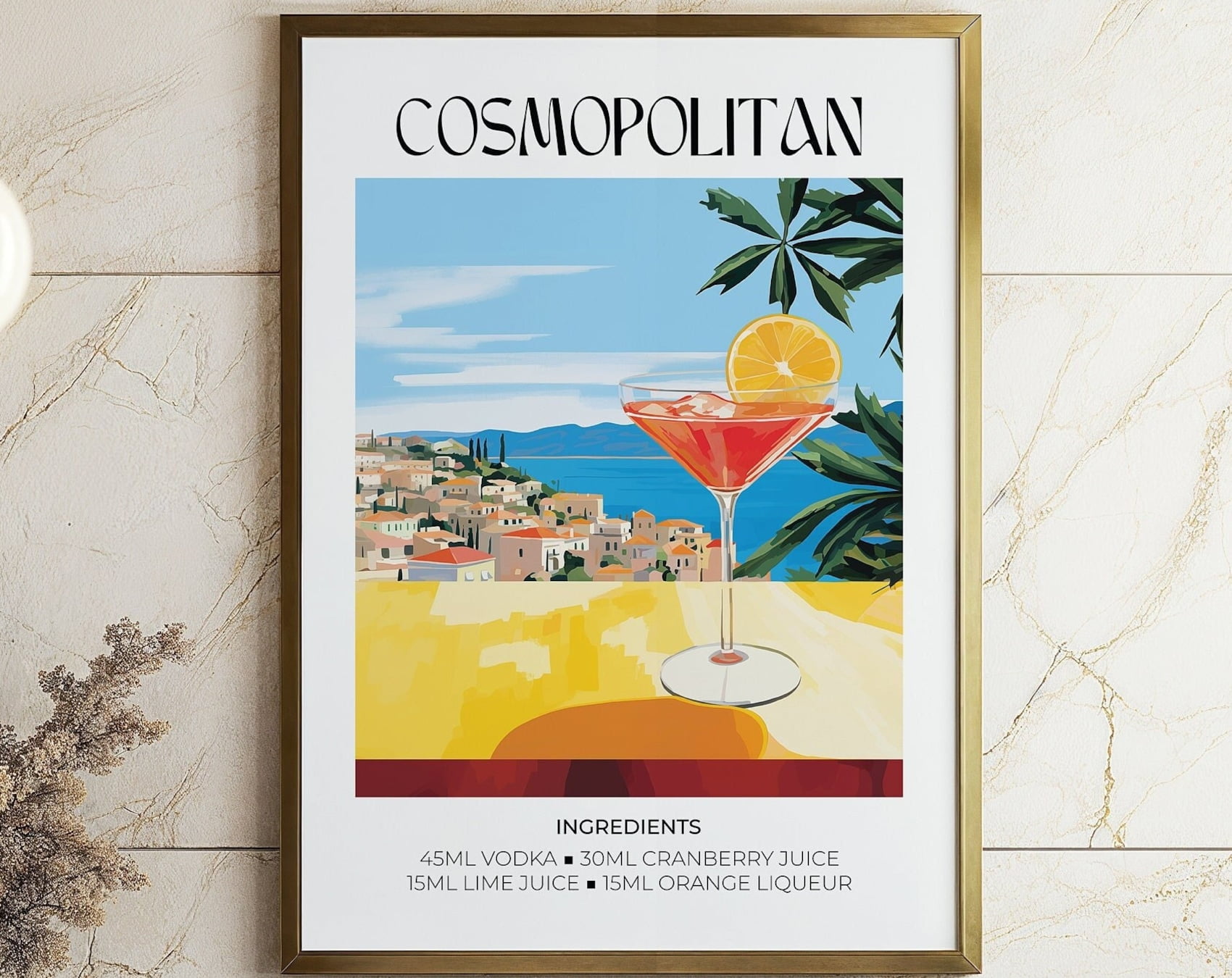 Cocktail Sign for Home Bar Wall Art Alcohol Recipe Poster for Bar Print ...