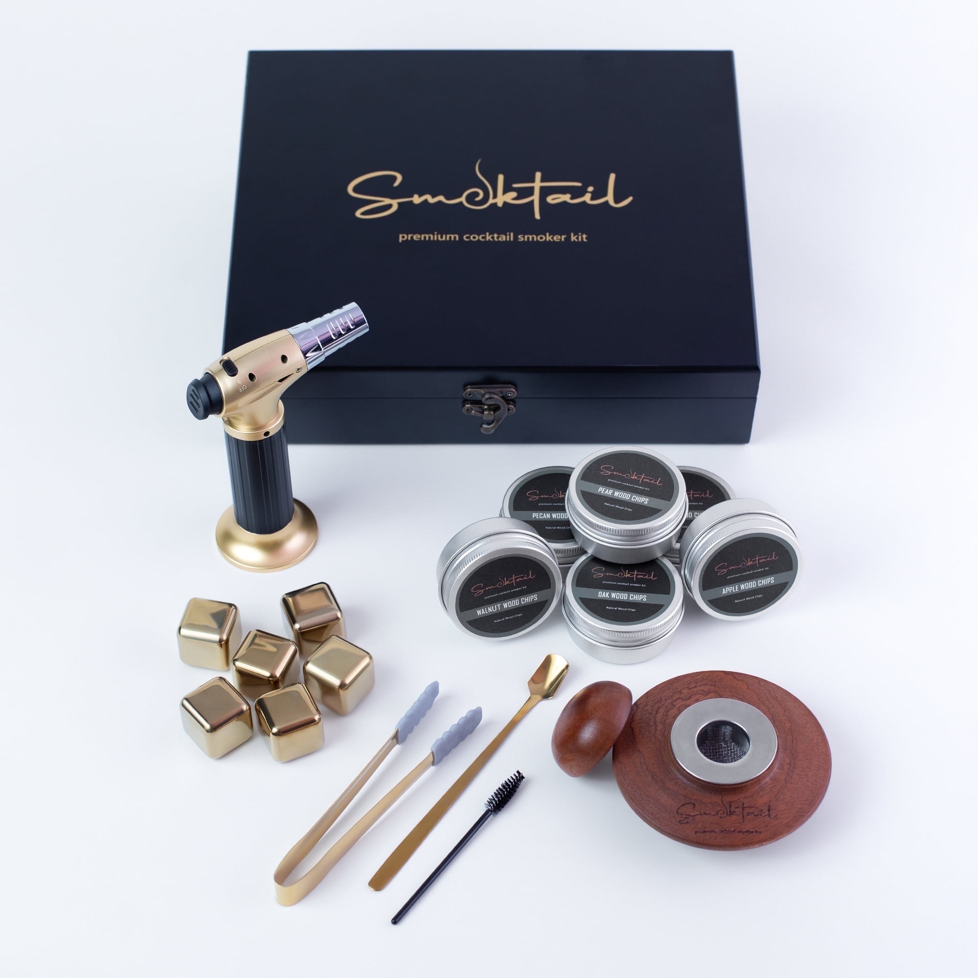 Cocktail Smoker Kit By Smoktail Gold Luxury Edition For Infusing Bourbon Perfect Blend Of