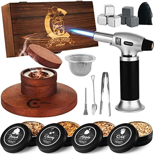 Cocktail Smoker Kit with Torch - Smoke Infuser Set For whisky and ...