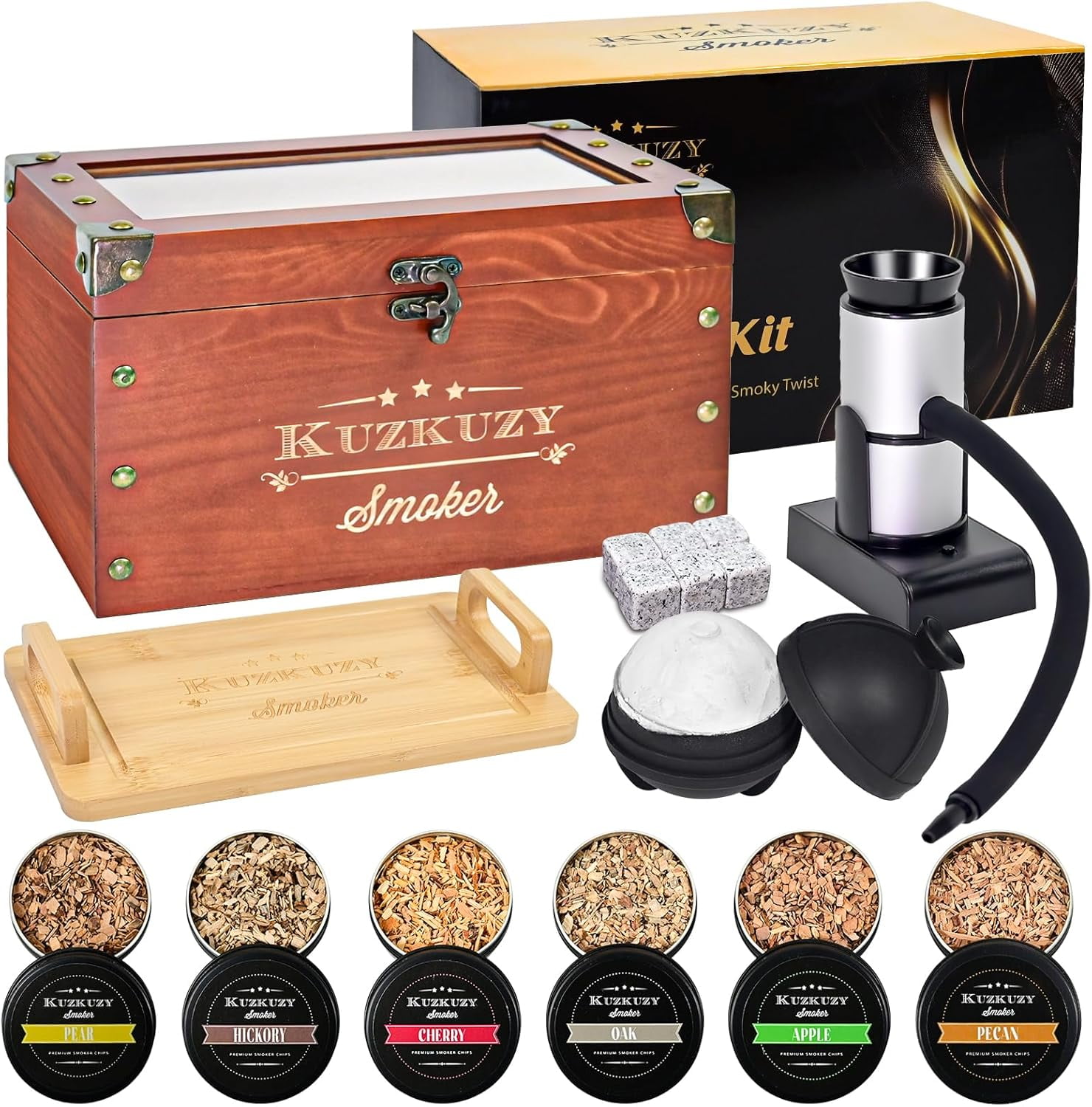 Cocktail Smoker Kit - Whiskey Smoker Kit with Smoking Gun, Smoker Box ...