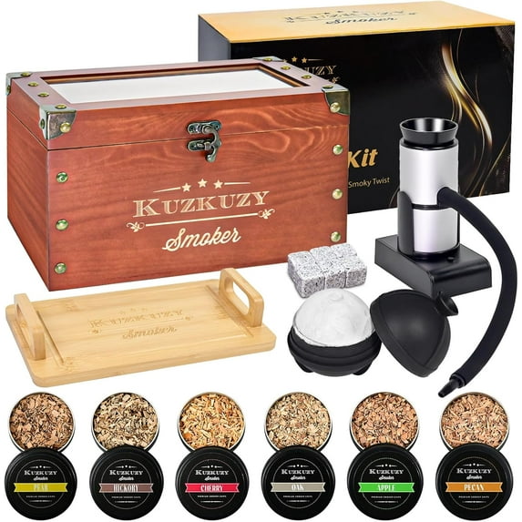 Cocktail Smoker Kit - Whiskey Smoker Kit with Smoking Gun, Smoker Box ...