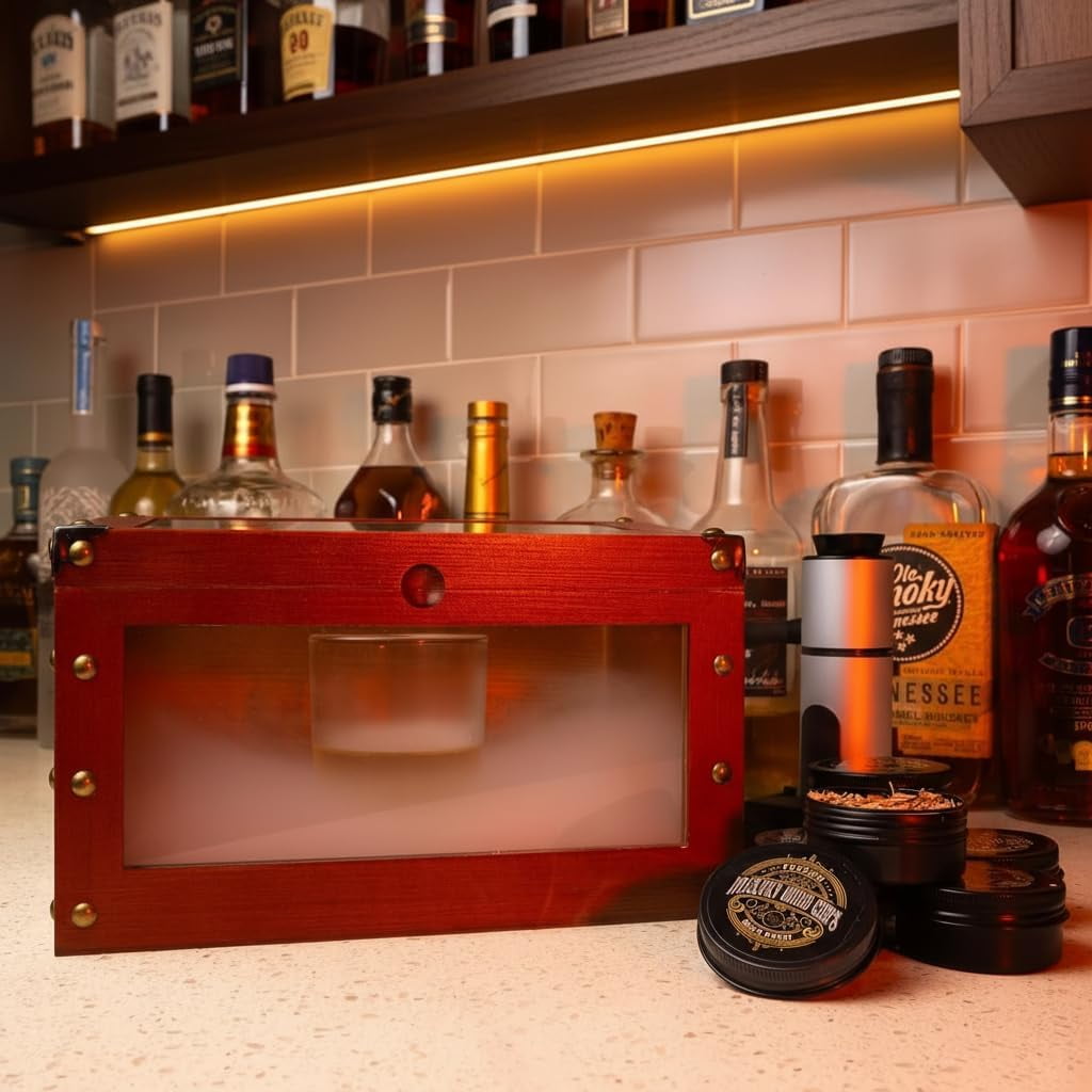 Cocktail Smoking Box | Whiskey Smoker Kit with Smoking Gun, Smoker Box ...