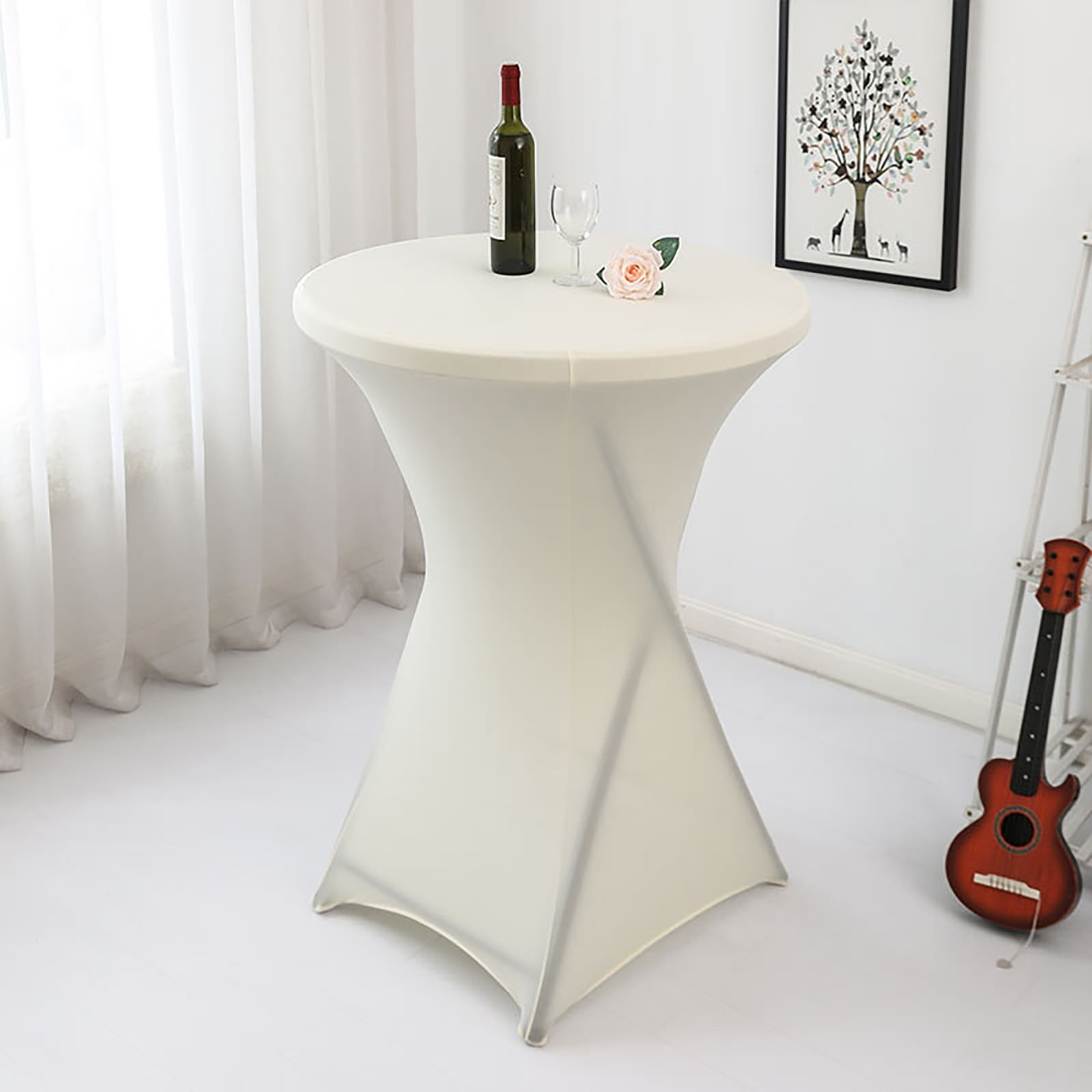 Cocktail Solid-Color Polyester Round Banquet Elastic Table Cover (60× ...