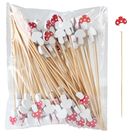 Cocktail Sticks, 100Pcs Cocktail Sticks for Food, Disposable Bamboo ...