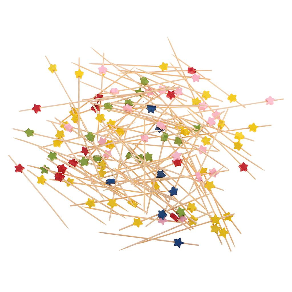 Cocktail Sticks, Buffet Party Wooden Toothpicks, Star Pattern, Cocktail ...