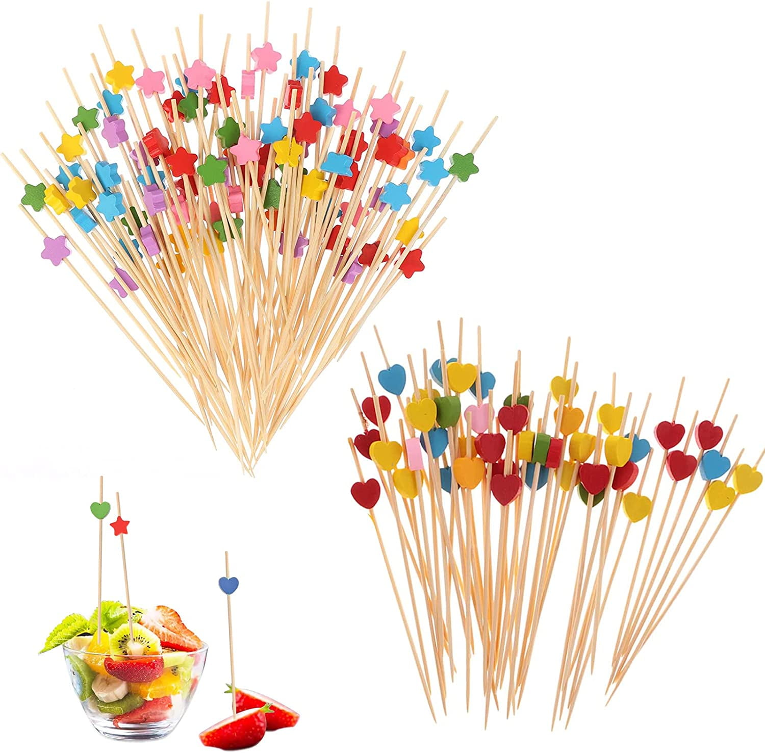 Cocktail Toothpicks, 200Pcs Bamboo Cocktail Picks, Cocktail Toothpicks ...
