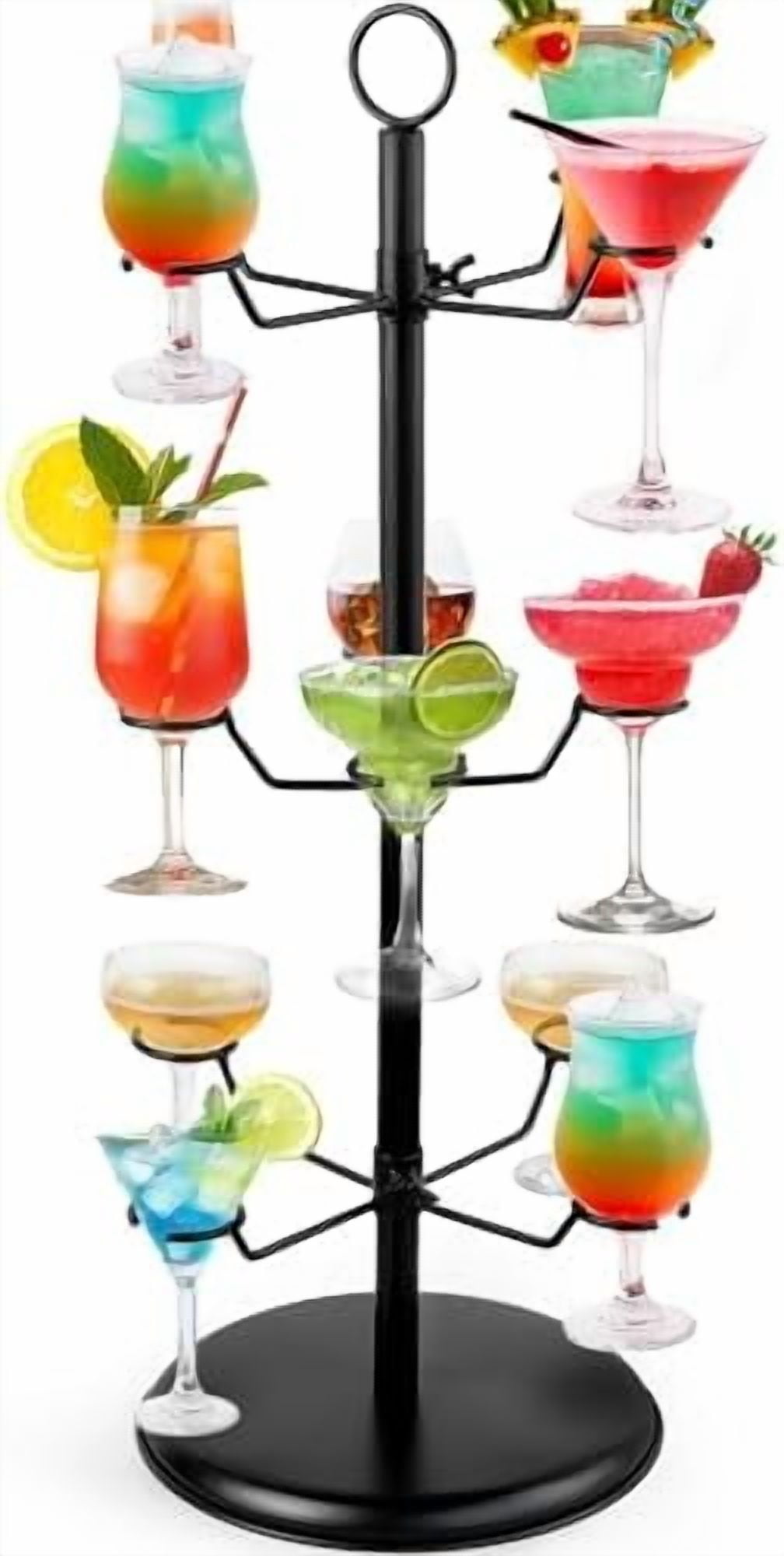 Cocktail Tree Stand Champagne Tower: 3 Tier - 12 Holders Tabletop ...