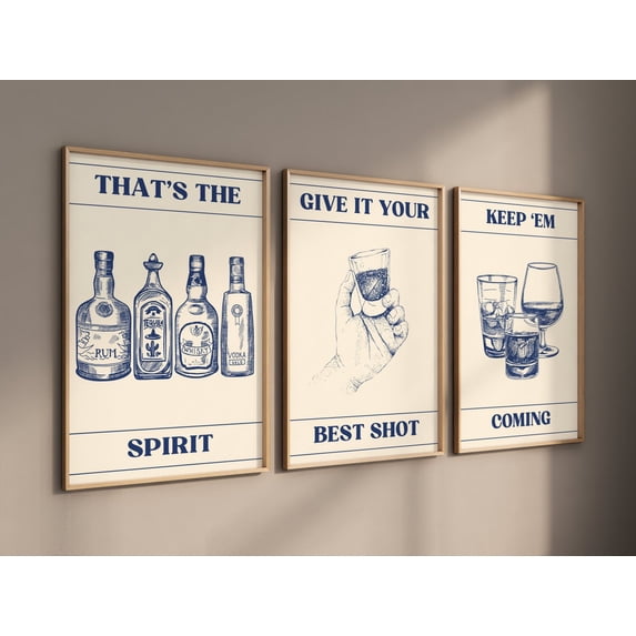 Cocktail Vintage Liquor Retro Modern Bar Art Bar Cart Keep Em Coming ...