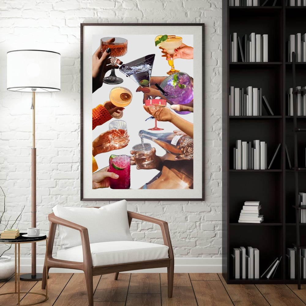 Cocktail Wall Art, Digital Happy Hour Poster, Printable Drink Recipe, Funny Bar Cart Decor ...