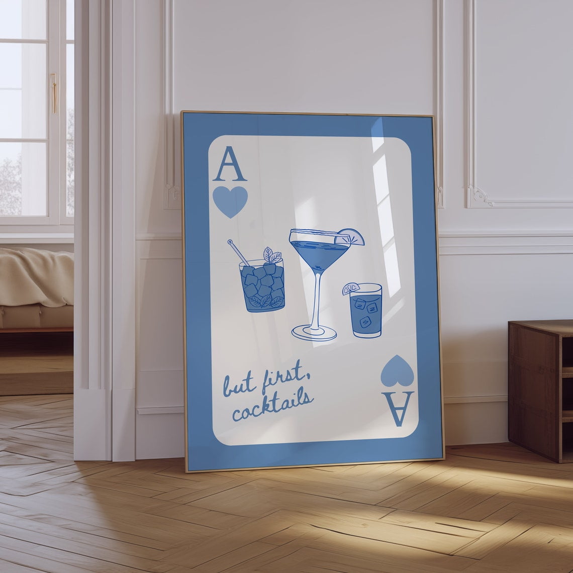 Cocktail Wall Art, But First Cocktail Print, Alcohol Print, Coastal ...