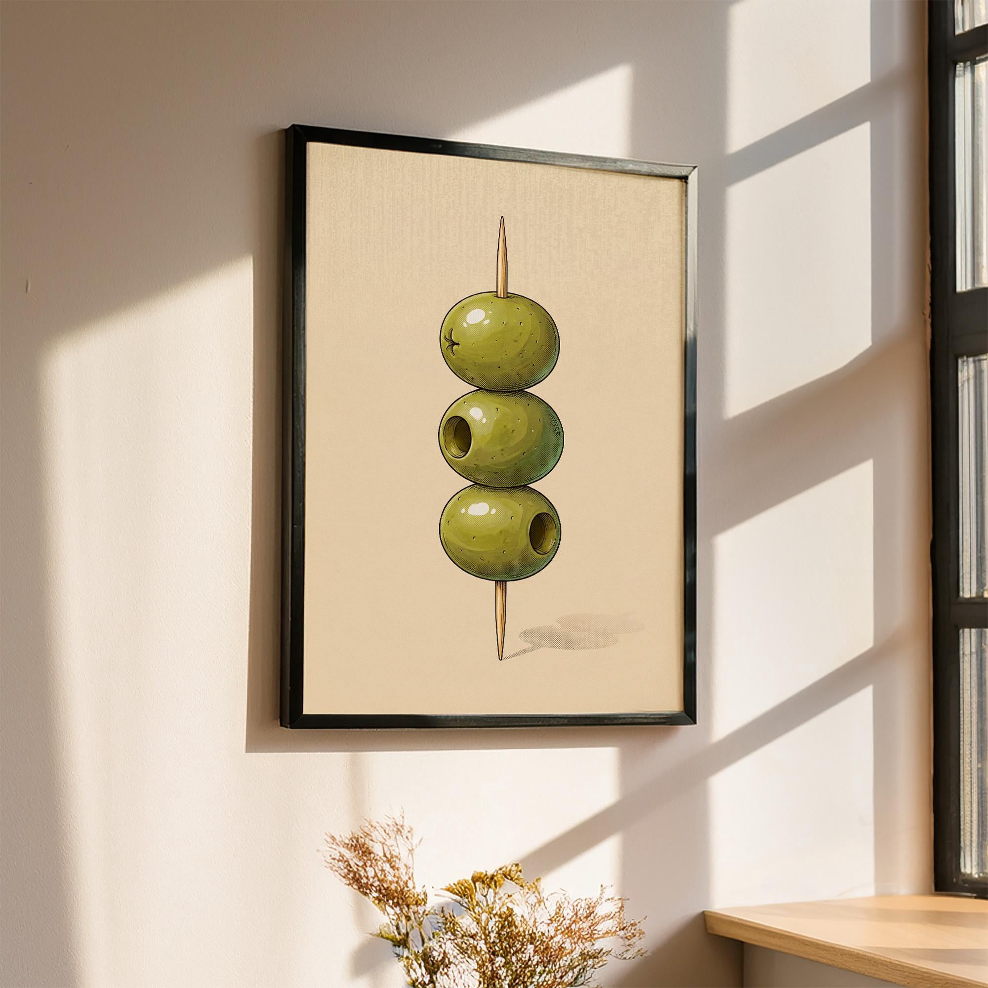Cocktail Wall Art, Martini Kitchen Print, Olive Cocktail Poster ...