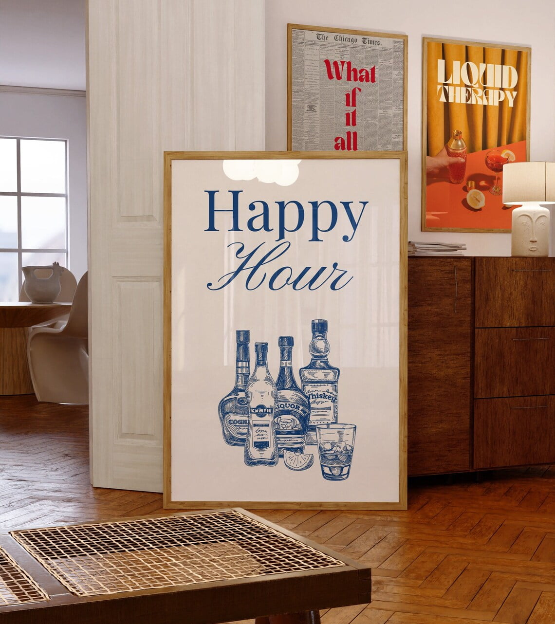 Cocktail Wall Print-Vintage Liquor Poster-Girly Bar Cart Art-Preppy ...