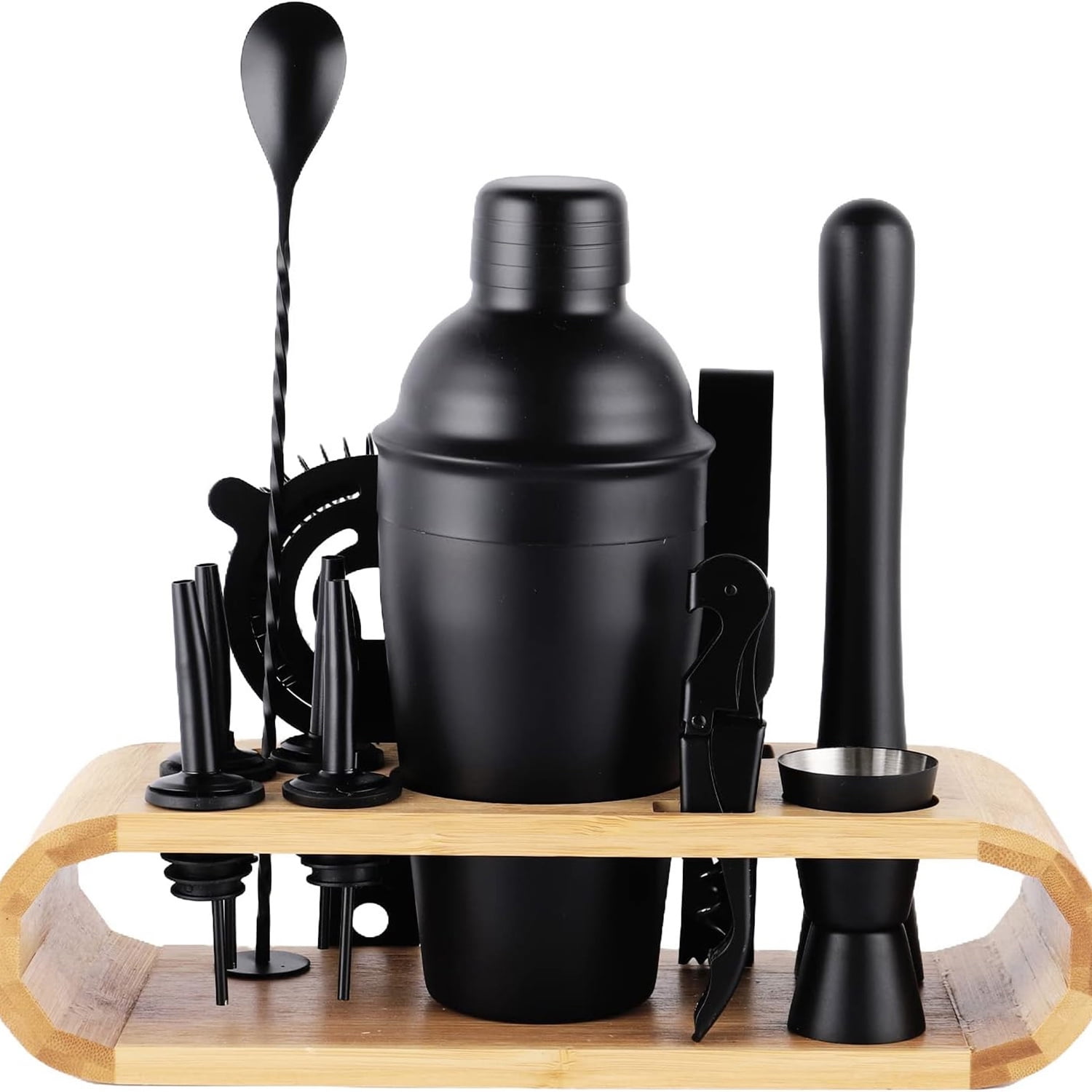Cocktail shaker set 12-piece,Bar tool set with storage rack base,for ...