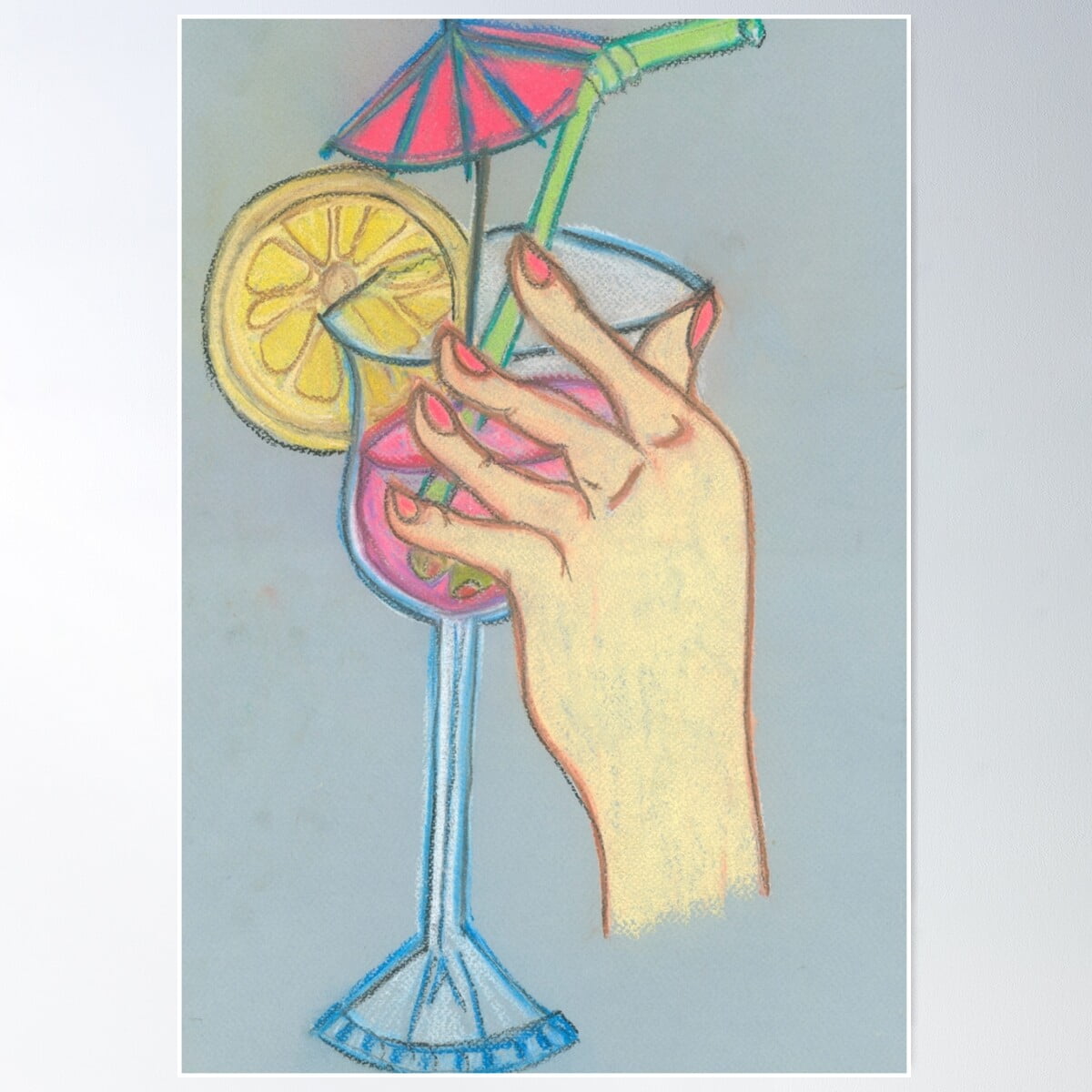Cocktails Anyone Poster Wall Art, Modern Wall Decor For Living Room ...
