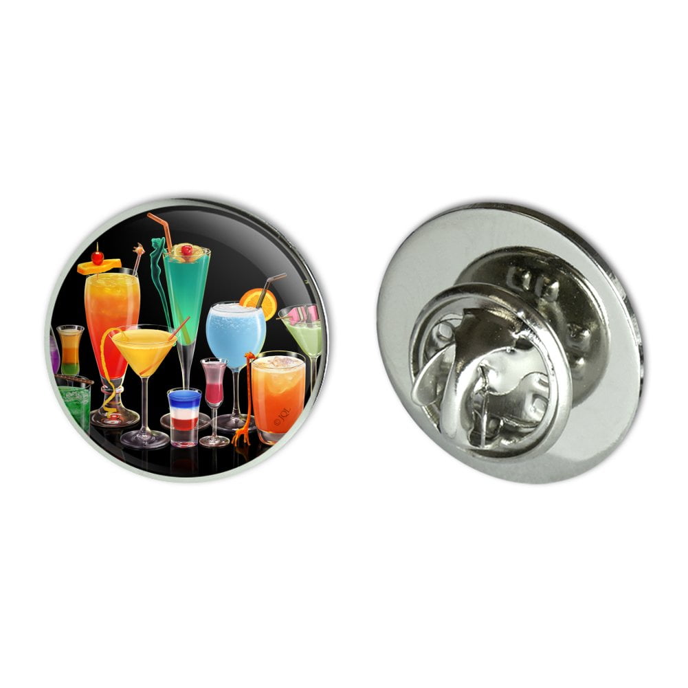 Cocktails Cocktail Drinks Bar Happy Hour Metal 0.75" Lapel Hat Pin Tie ...