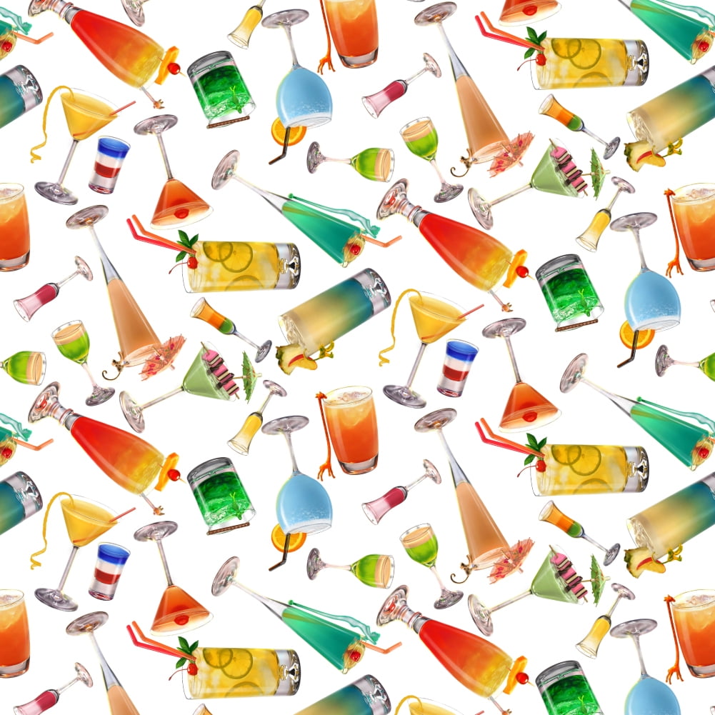 Cocktails Cocktail Drinks Happy Hour Bar Pattern Premium Roll Gift Wrap ...