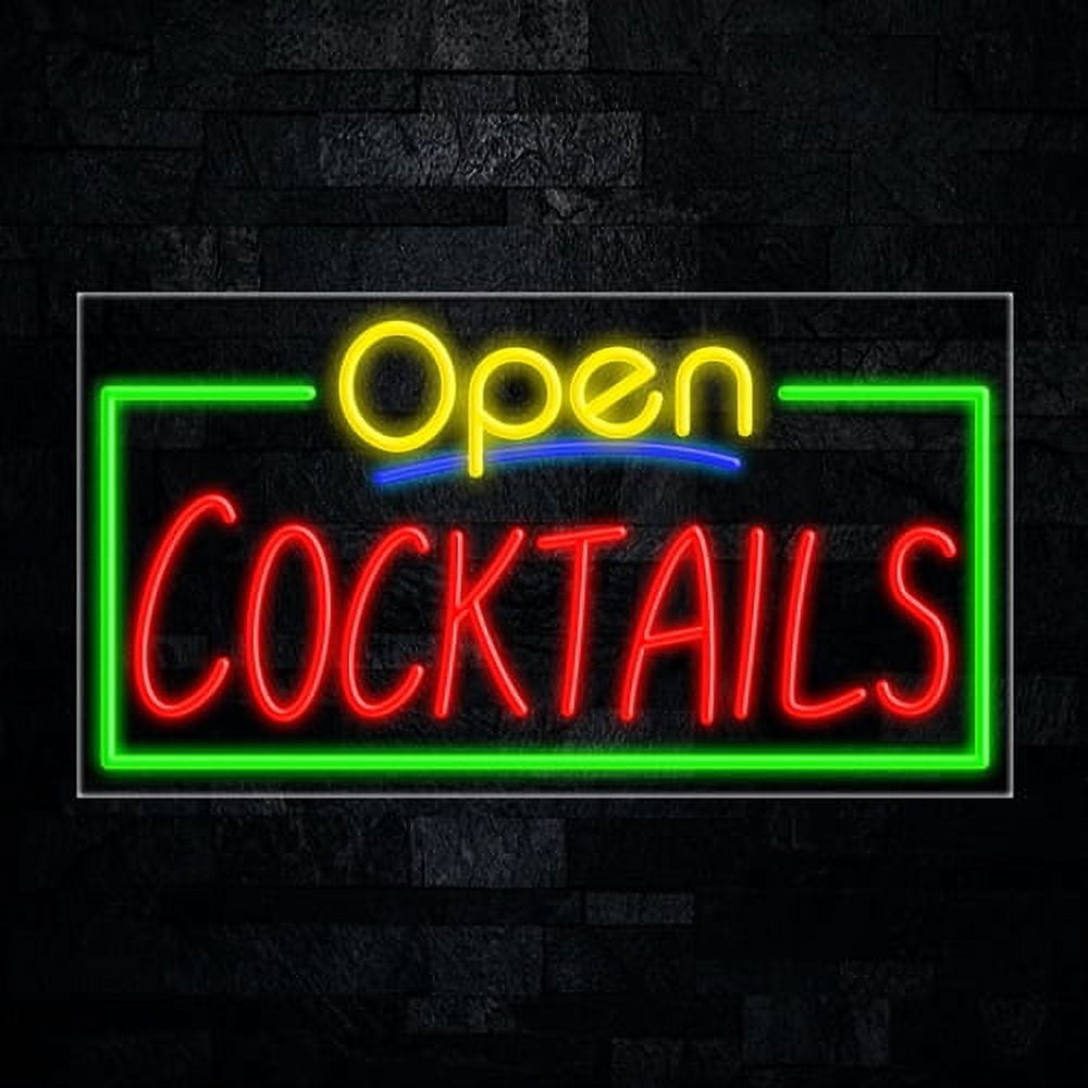Cocktails LED Neon Sign 33"L x 18"H #35665 - Walmart.com