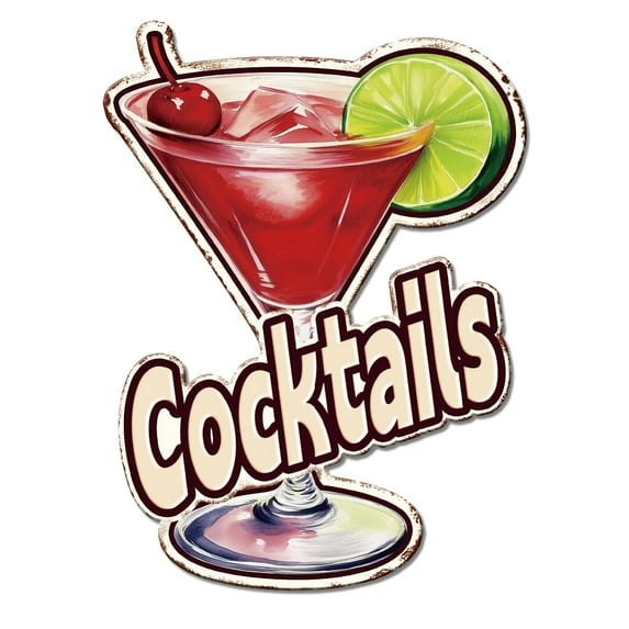Cocktails Metal Tin Signs Bar Retro Poster Vintage Wall Art Decor Tin ...