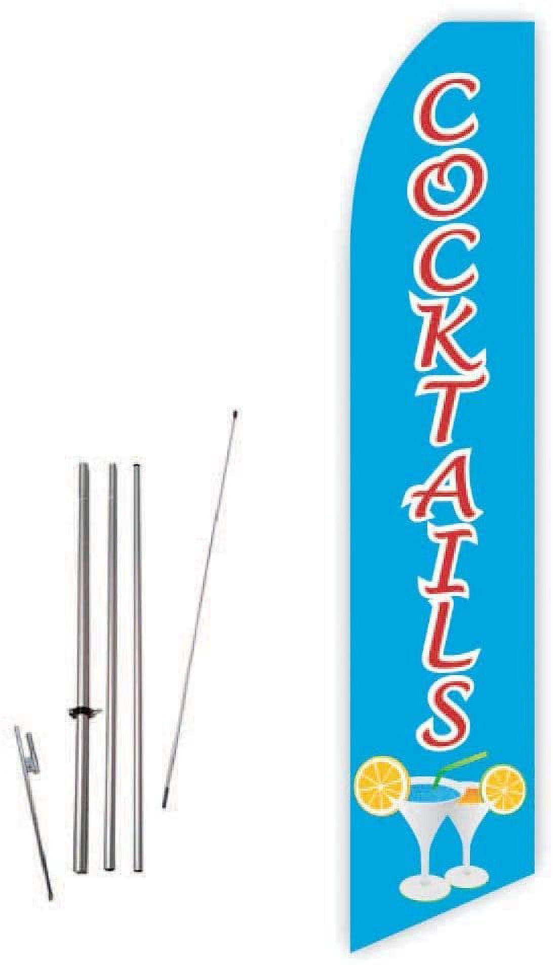 Cocktails Sky Blue Super Novo Feather Flag - Complete with 15ft Pole ...