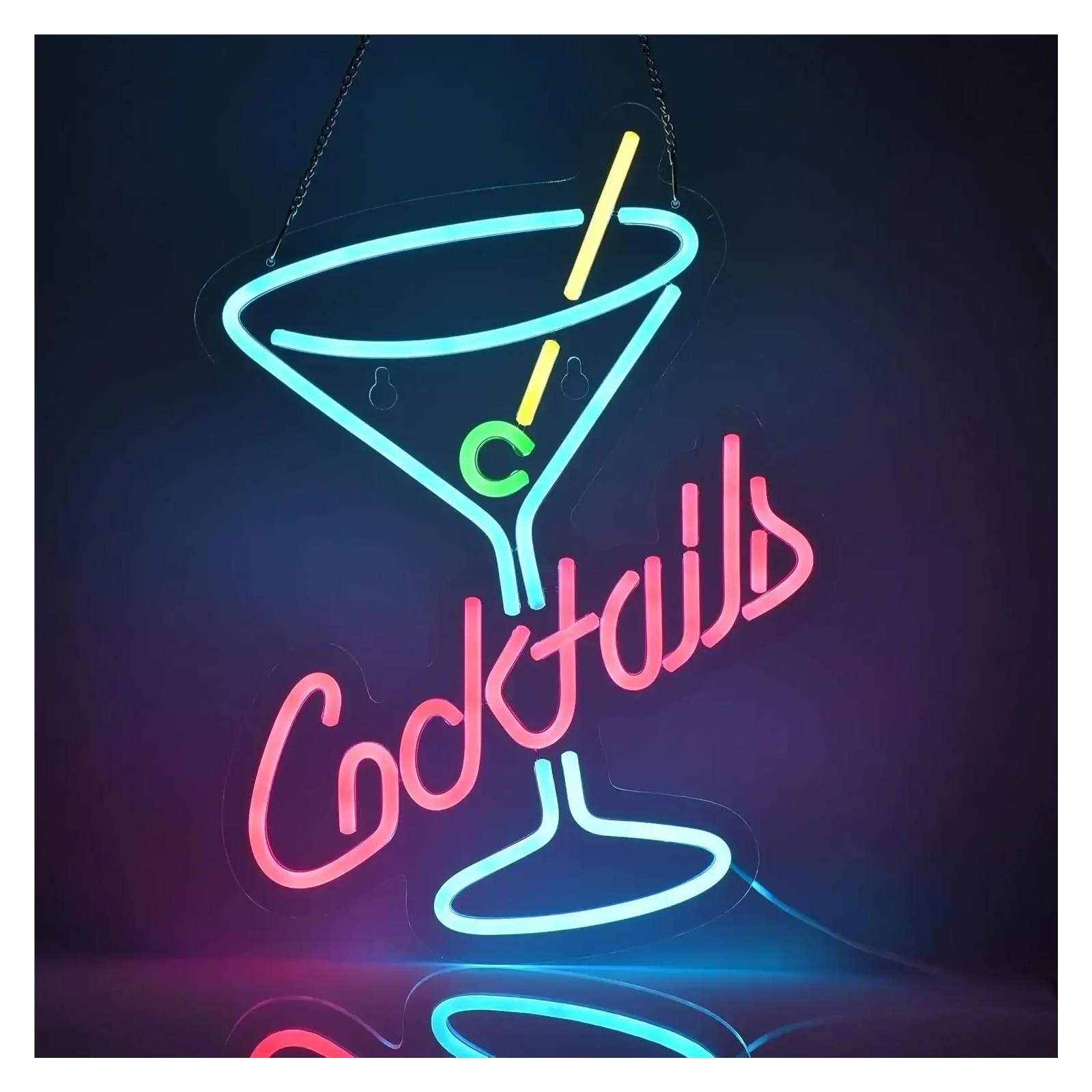Cocktails Tea Neon USB Powered LED Lights For Man Cave Bar Bedroom ...