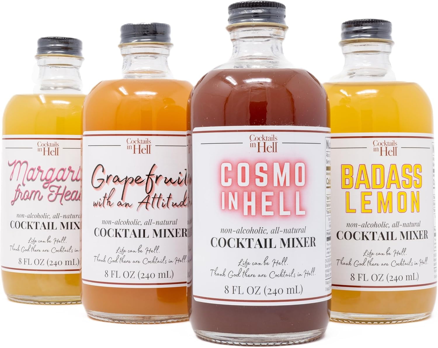 Cocktails in Hell Variety Pack, All-Natural Premium Cocktail Mixers ...