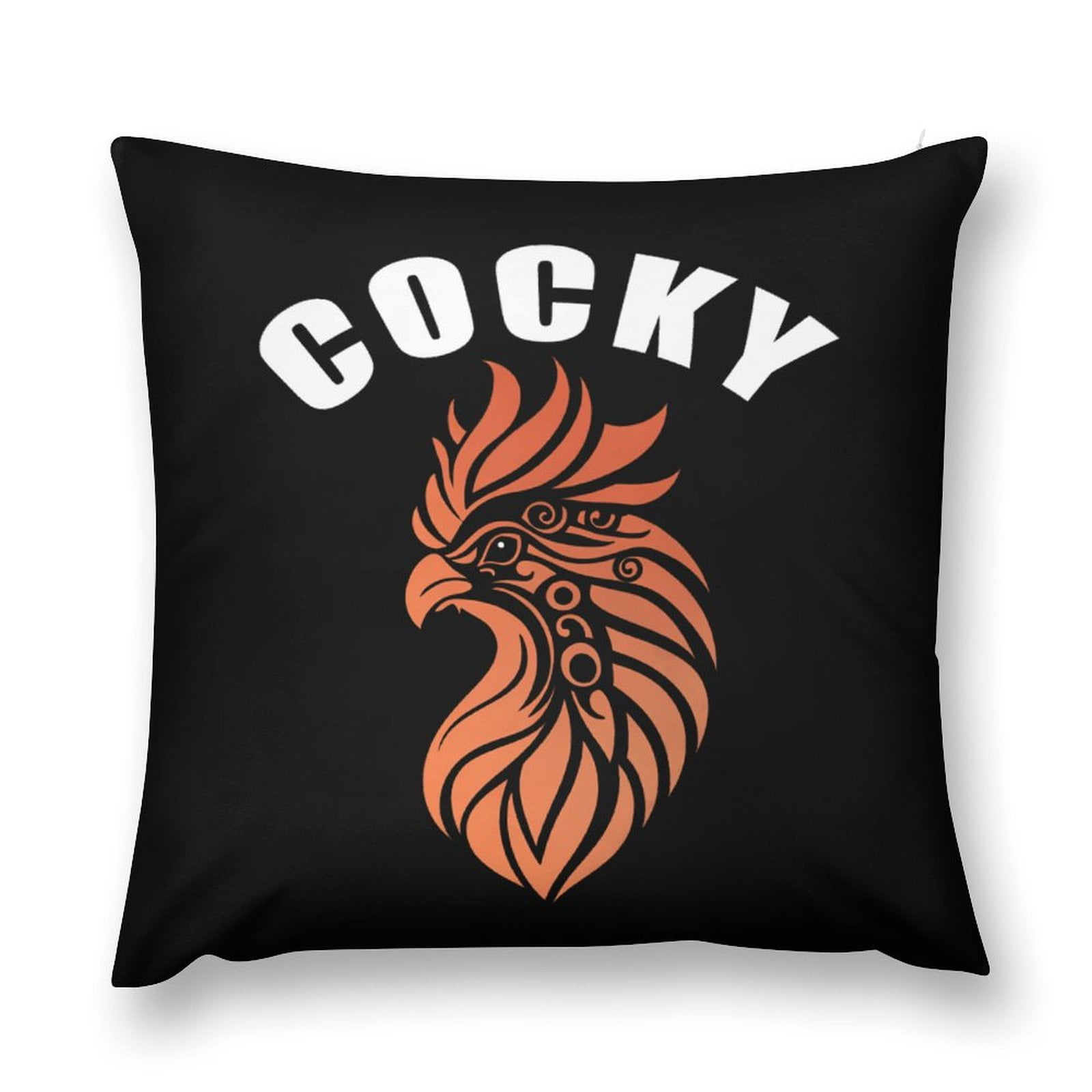 Cocky Chicken Rooster Throw Pillow Cases Plush Pillow Cover Decorative ...