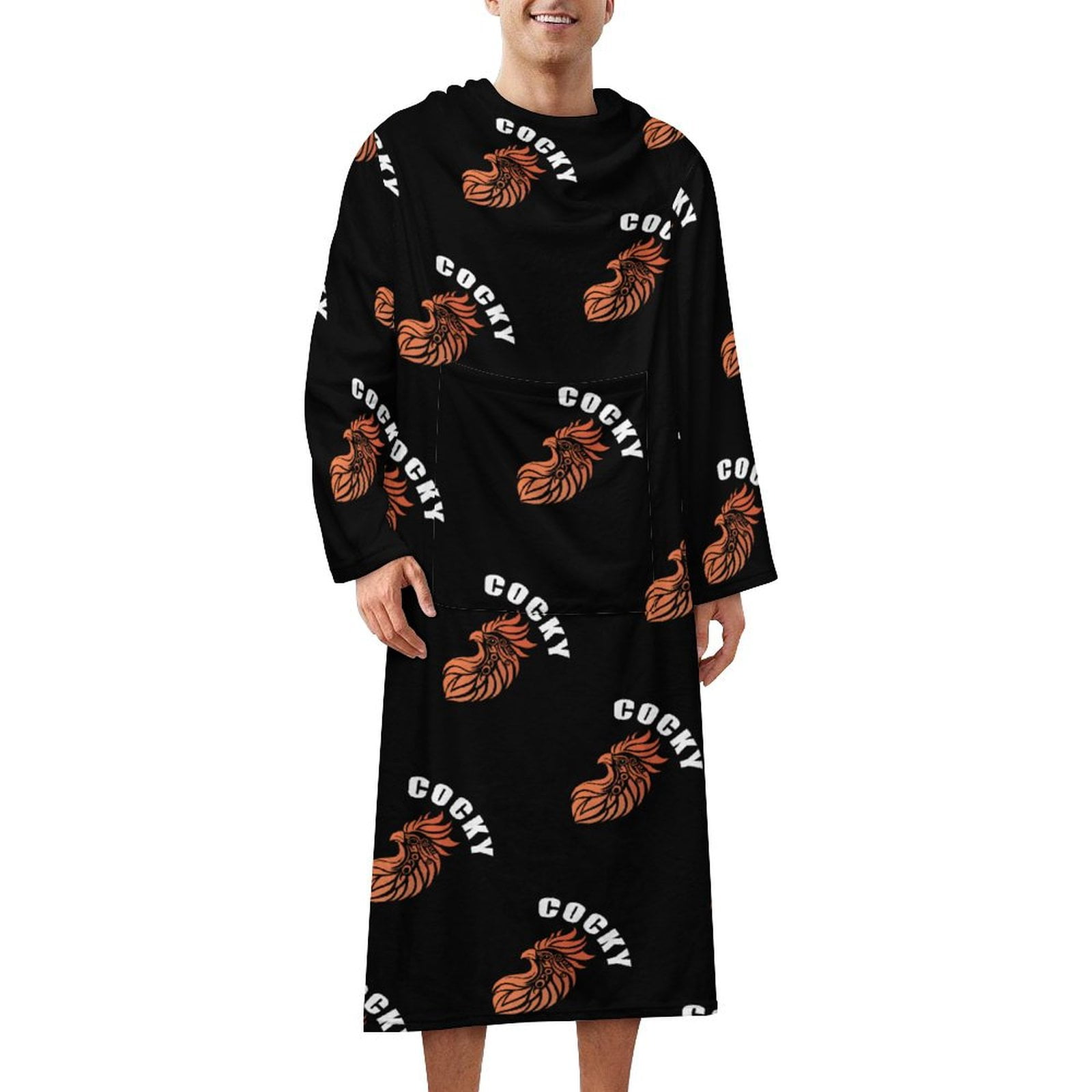 Cocky Chicken Rooster Wearable Blanket with Sleeves and Pocket Comfy ...