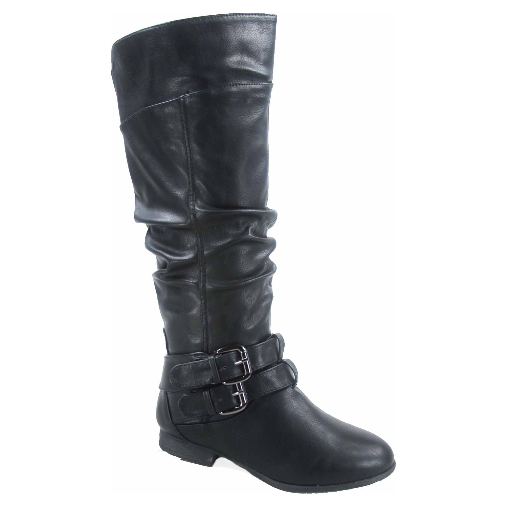"Coco-20 Women's Round Toe Zip-up Knee High Riding Boots with Fashion ...