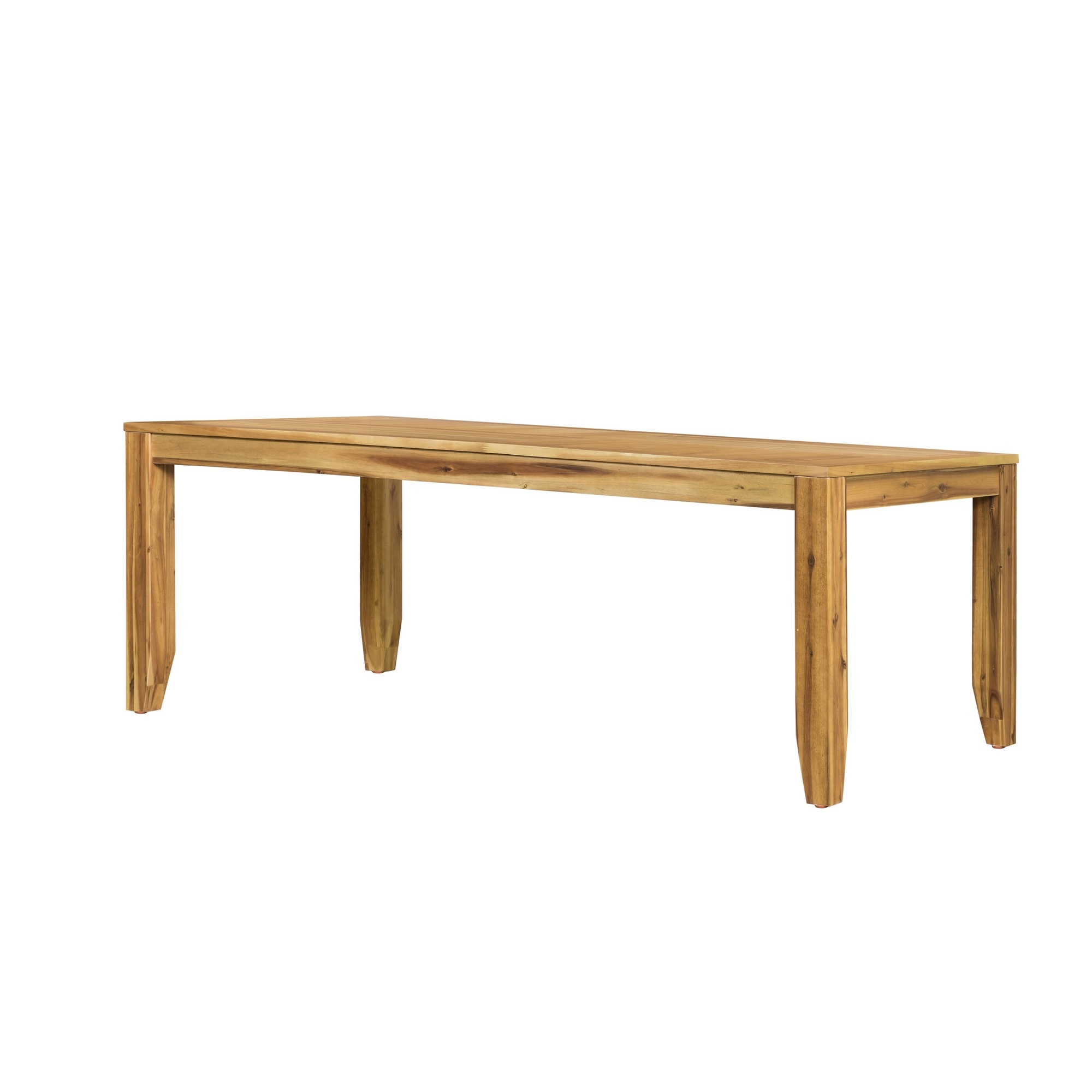 Coco 87 Inch Modern Dining Table, Acacia Wood Chamfered Block Legs ...