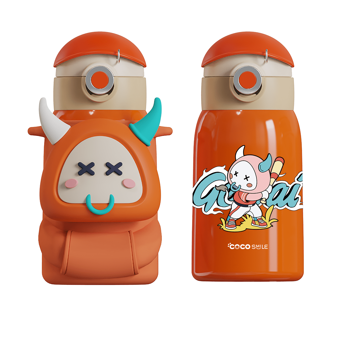 Coco Cap Squeaker Direct Drinking Thermos Cup (Orange Cow) - Walmart.com