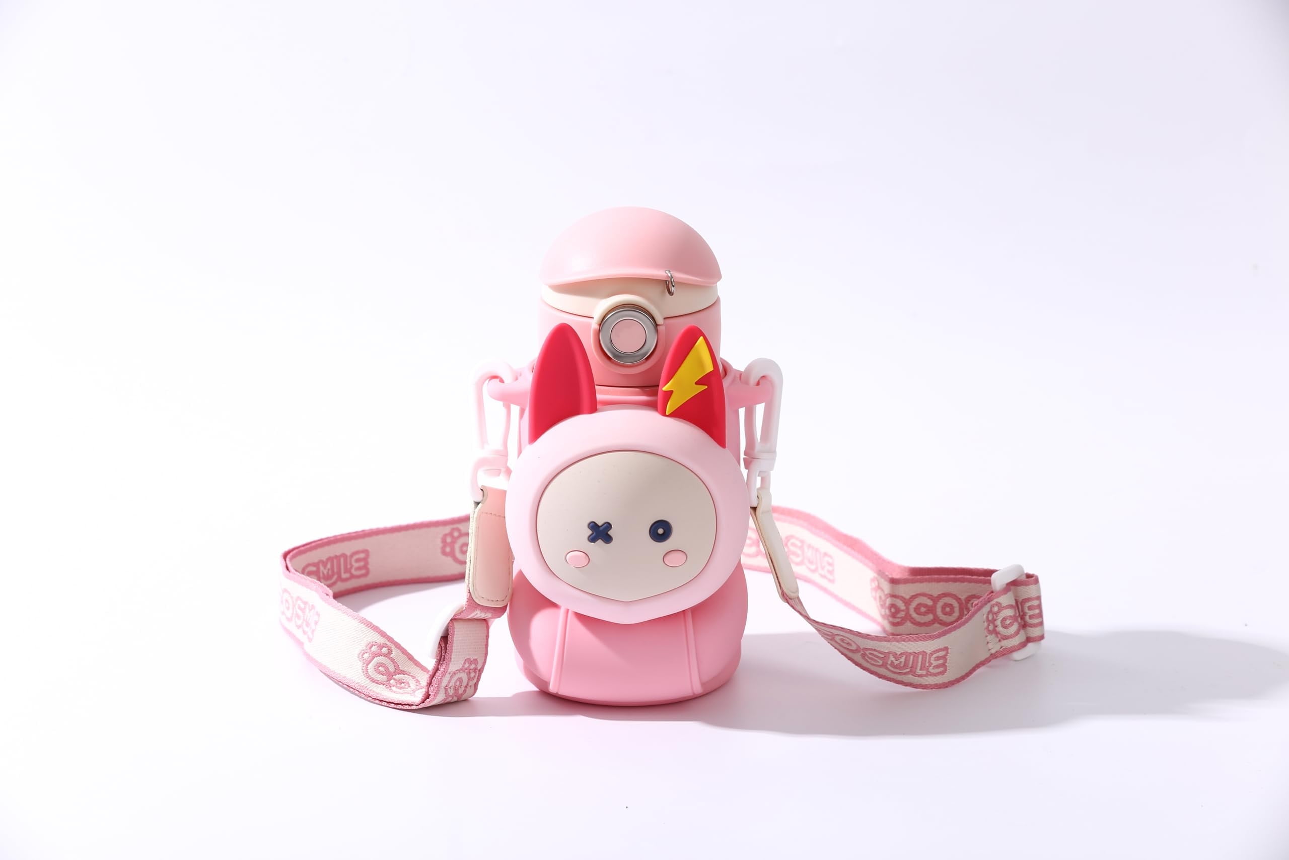 Coco Cap Squeaker Straw Thermos Cup (Pink Rabbit) - Walmart.com