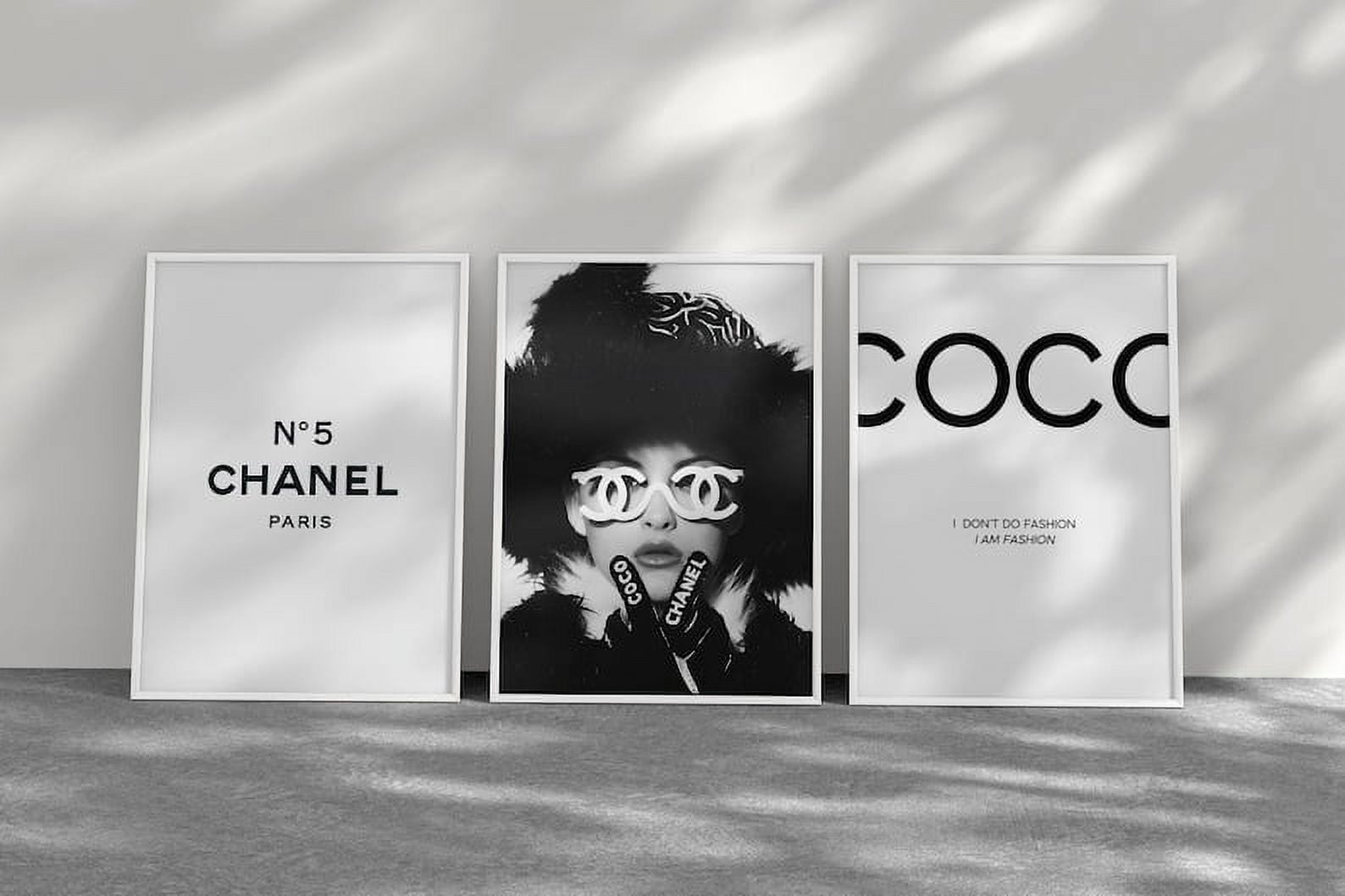 Coco Chanel Prints Set of Three Luxury Wall Art Fashion Print Black and ...