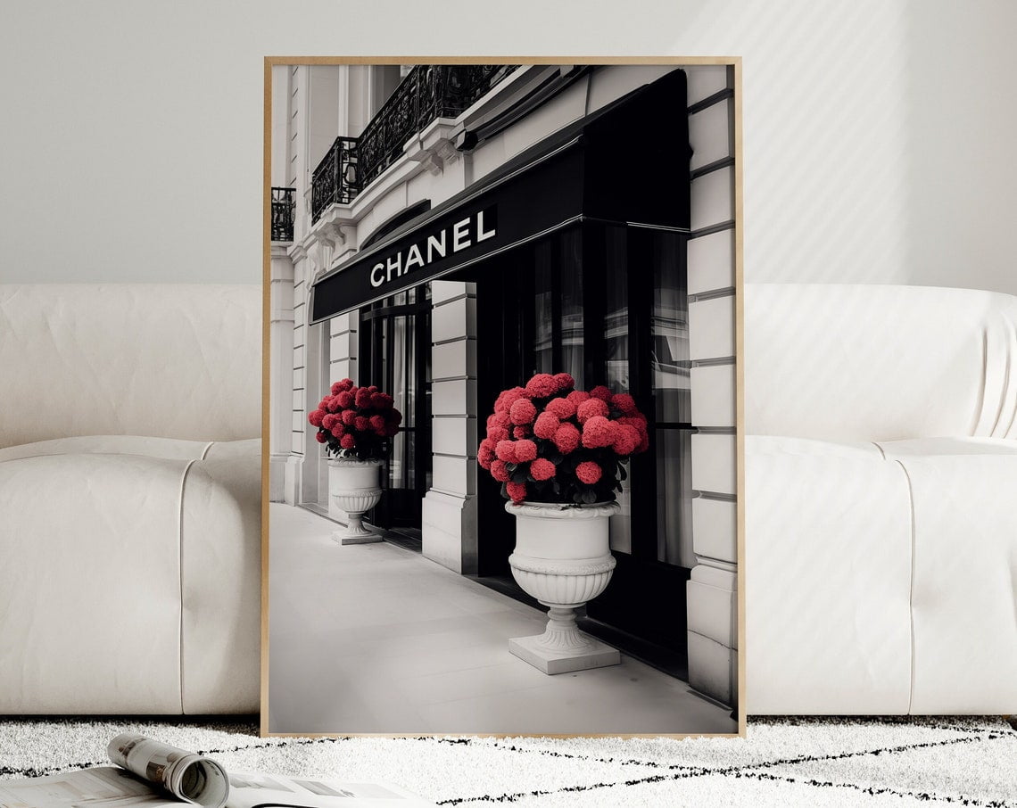 Coco Chanel Wall Art, Black And White Luxury Print, Girls Room Wall ...