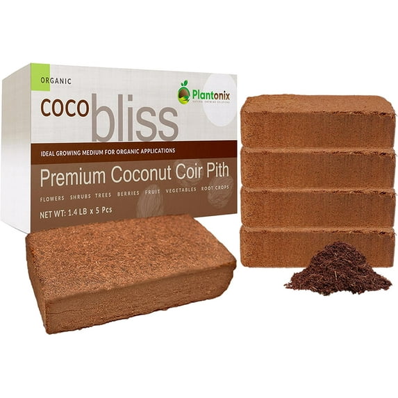 Coco Coir 650gm Bricks (5-Pack) - Organic for Plants & Gardening OMRI ...