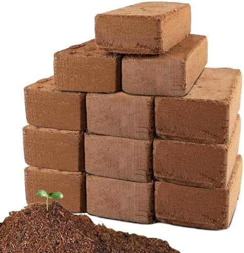 Coco Coir Brick for Plants-12 Pack Premium Coconut Bricks, 100% Organic ...