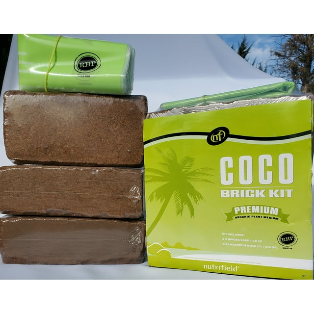 Coco Coir Bricks 5.5 Lbs, 3-Pack, RHP Certified, pH Balanced, Organic ...