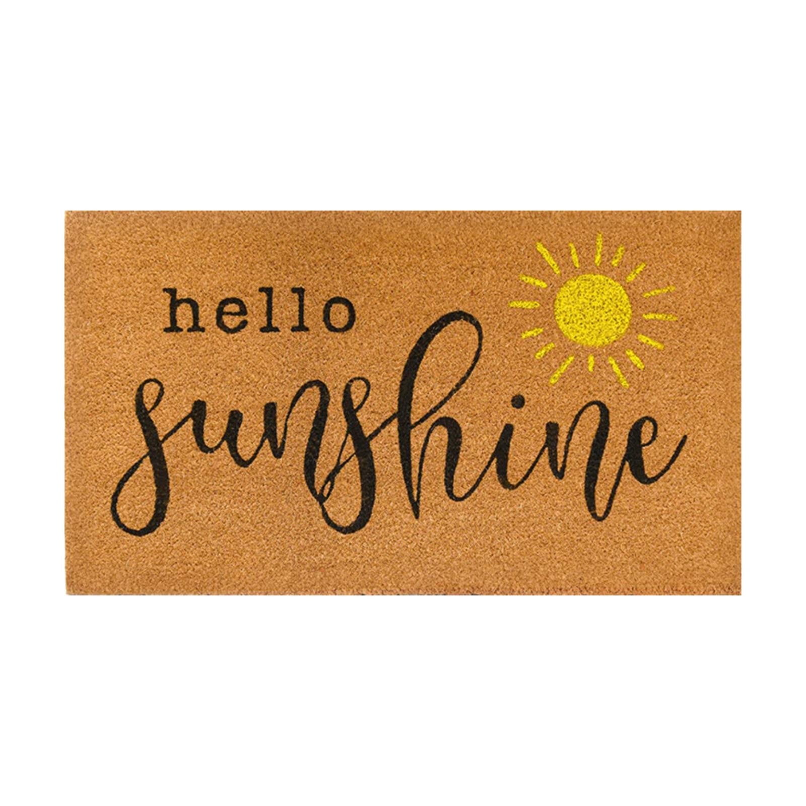 Coco Coir Door Mat with Heavy Duty Backing, Hello Front Door Mat ...