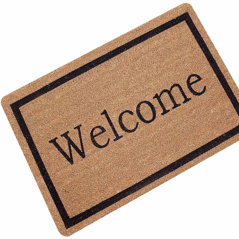 Coco Coir Door Mat with Heavy Duty Backing, Welcome Doormat, 17”x30 ...