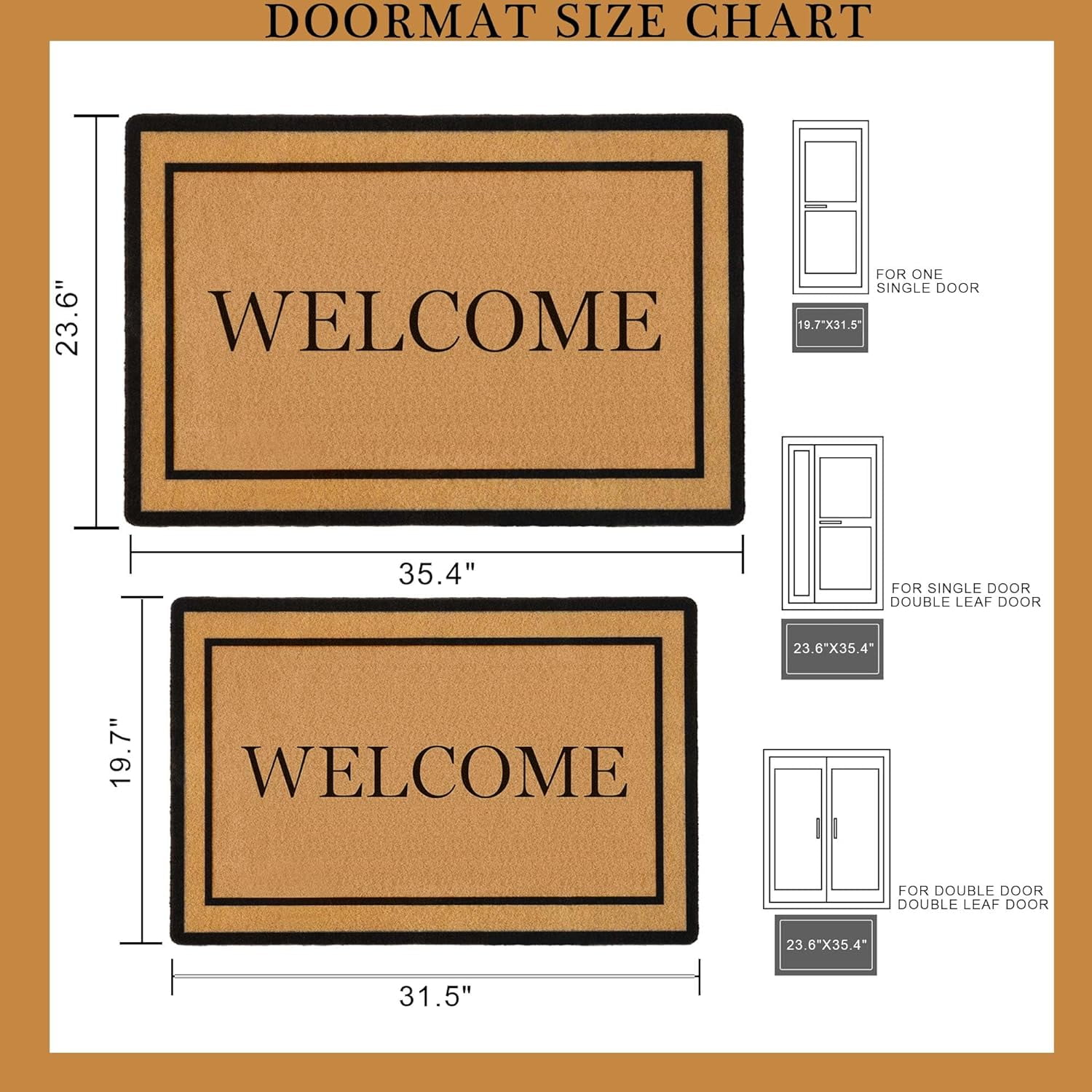 Coco Coir Door Mats - 20" X 32" Personalized Welcome Door Matt Outdoor ...