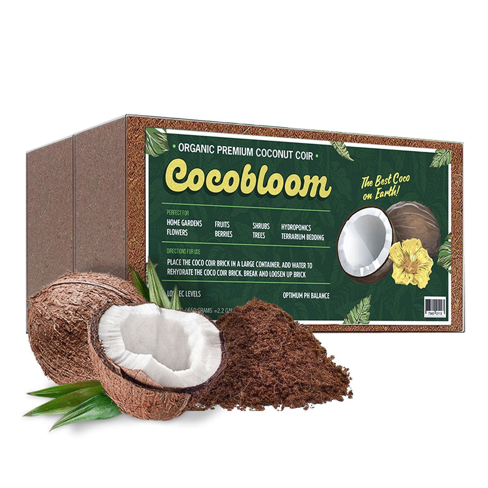 Coco Coir - Organic Coco Coir - Coco Bloom by GROWVIDA - Low EC & PH Levels - Growing Medium for ...