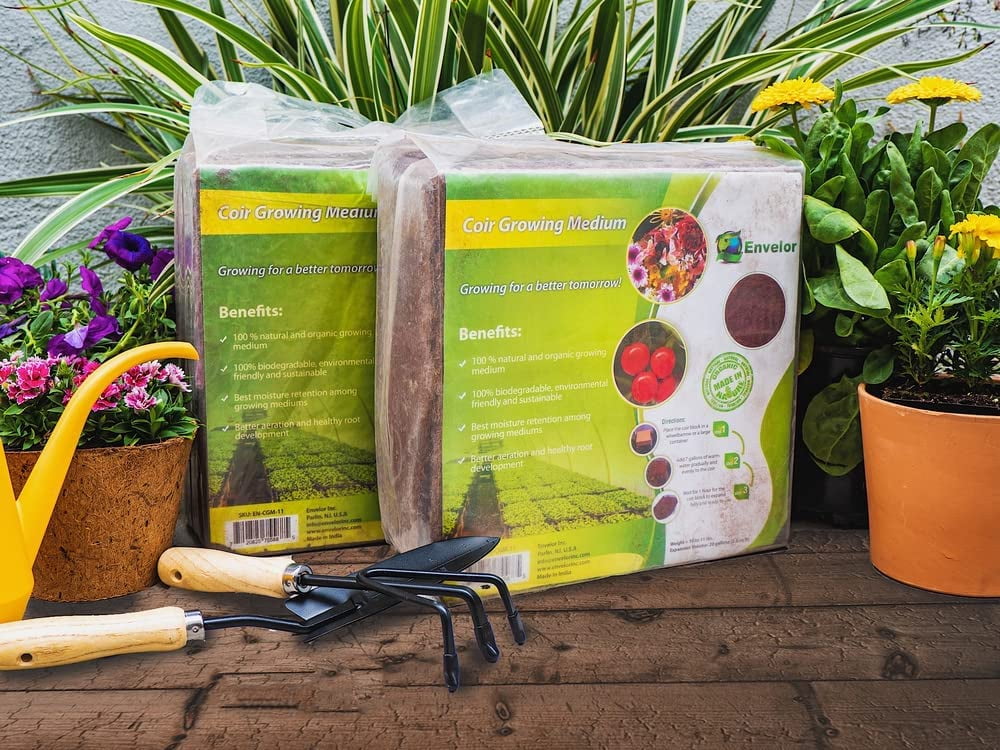 Coco Coir for Plants 2-Pack – 2.6 Cu. Ft. Compressed Coconut Coir ...