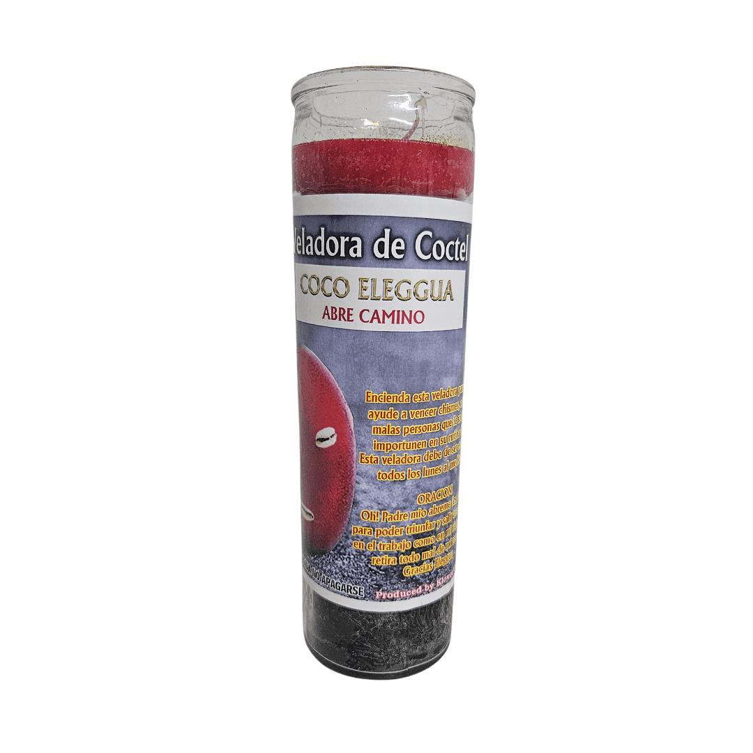 Coco Eleggua Red And Black Prepared Candle / Coco Eleggua Rojo y Negro ...