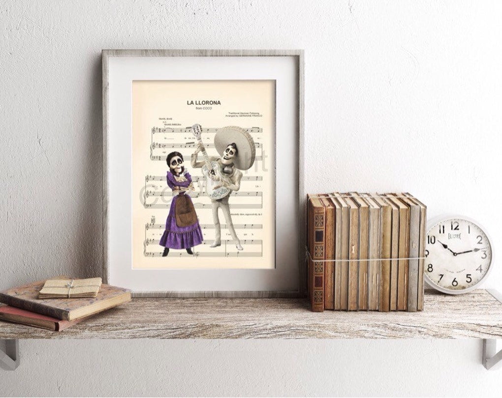 Coco Ernesto De La Cruz And Mamà Imelda La Llorna Sheet Music Art Print ...