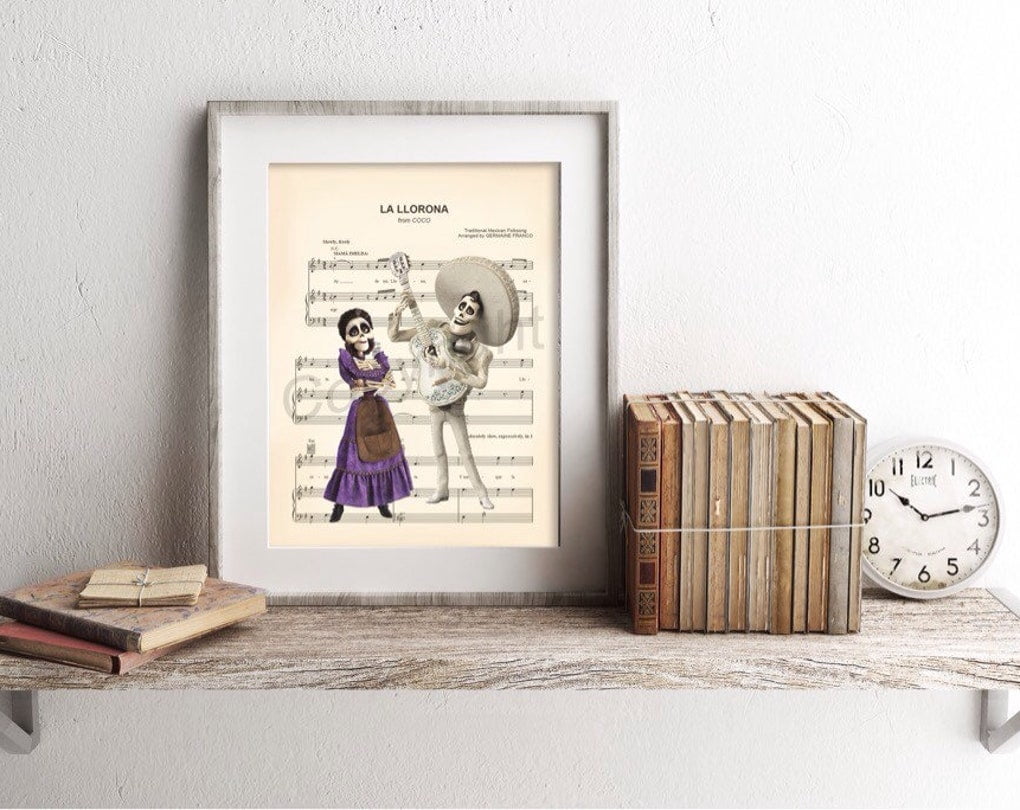 Coco Ernesto De La Cruz And Mamà Imelda La Llorna Sheet Music Art Print ...