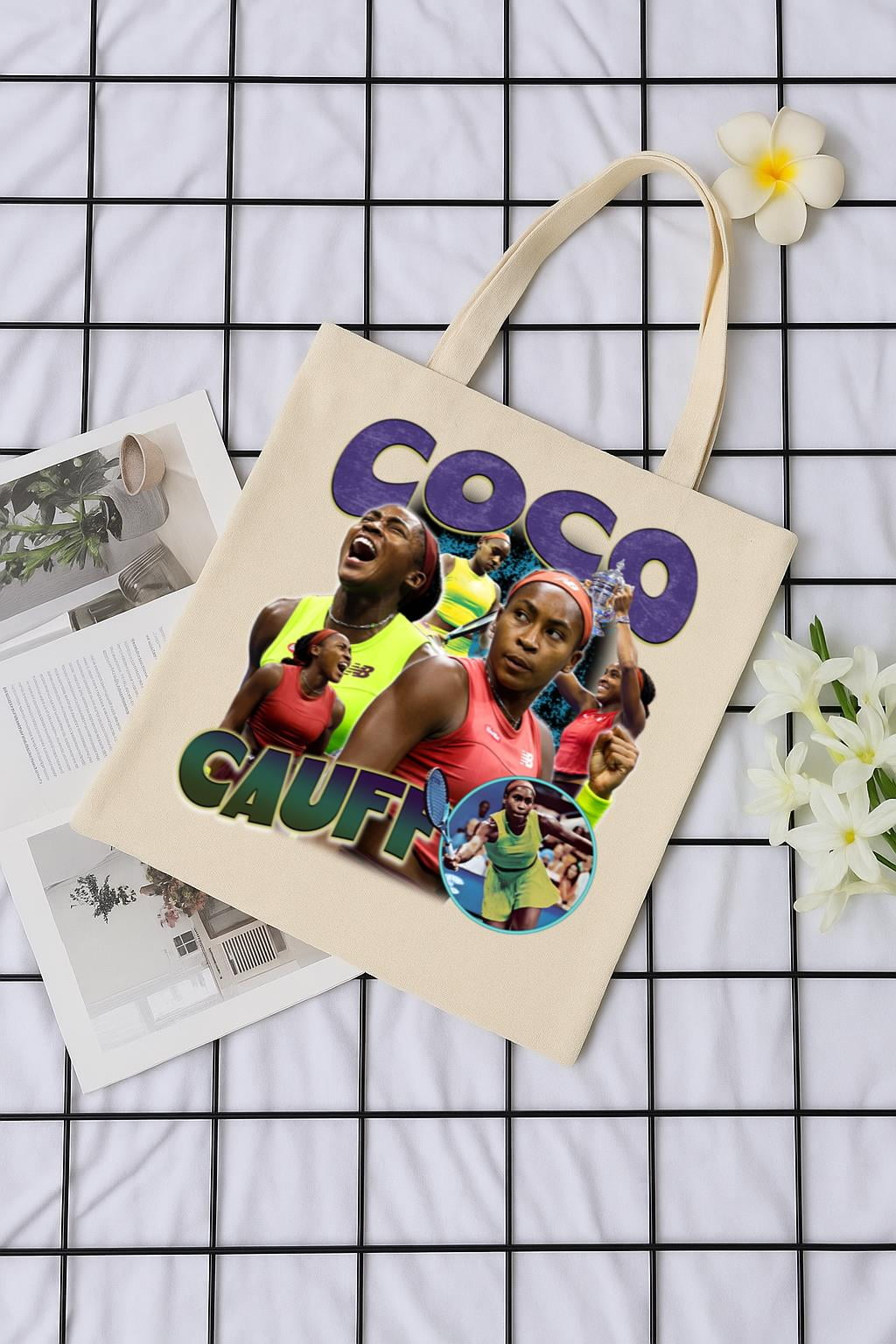 Coco Gauff Bag Vintage Coco Gauff Graphic Bootleg 90s Style Overd Tote Bag Gifts for Him and Her ...