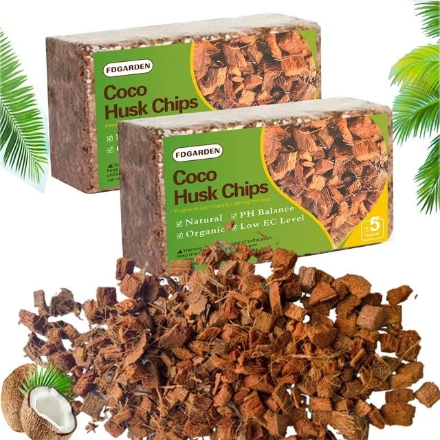 Landscaping Coir Coco Husk Chips, 2lb Coconut Substrate for Indoor ...