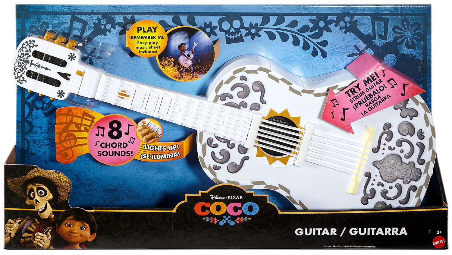 Disney Pixar Coco Light-Up Interactive Miguel Guitar Toy for Kids ...