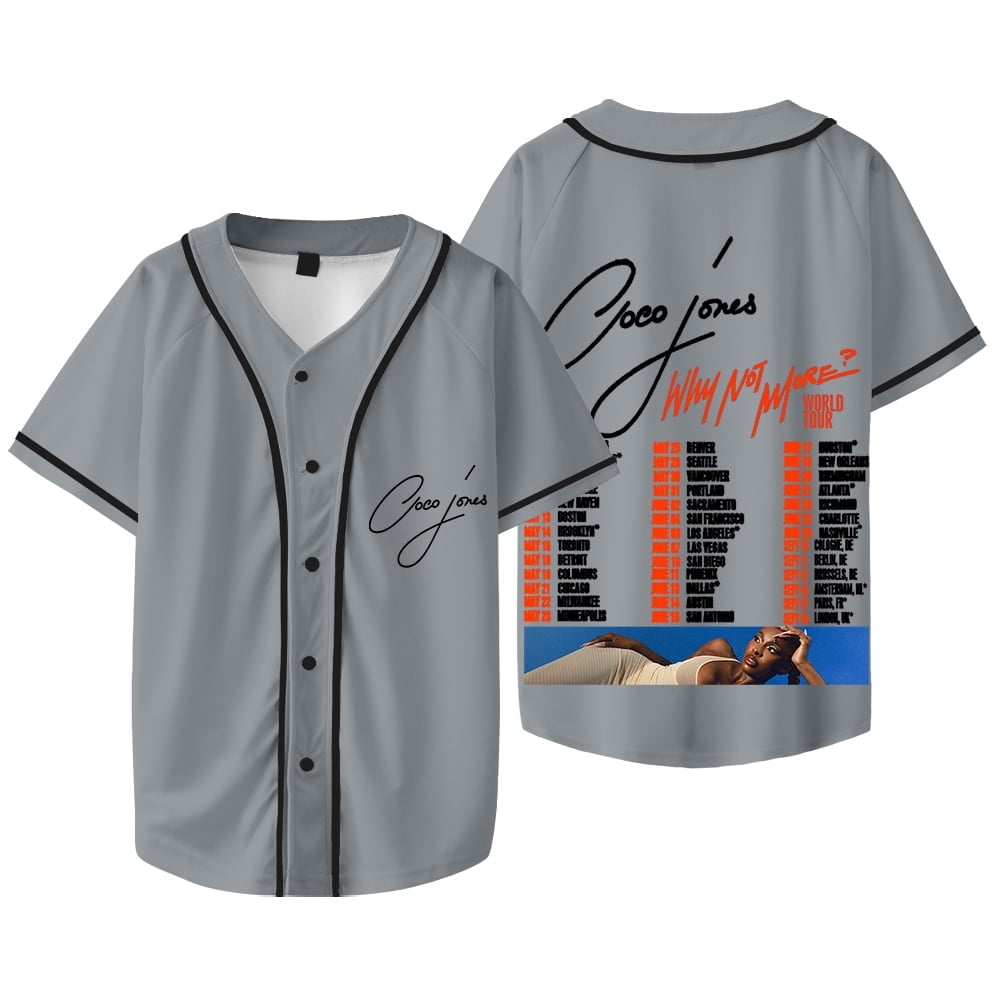Coco Jones Merch Baseball Uniform Summer Casual V-neck Fashion Neutral ...